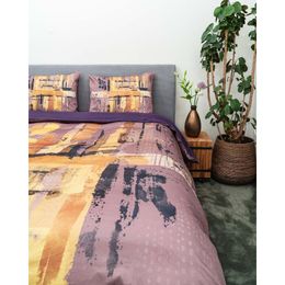 Kayori Bettw&auml;sche &raquo;Shima&laquo; 2 Stk. Hergestellt aus GOTS-zertifizierter Bio-Baumwolle lila Mako-Satin, Obermaterial: 100% Baumwolle B/L: 155cm x 220cm, 1