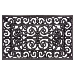 Hanse Home Fu&szlig;matte &raquo;Ornaments, T&uuml;rmatte&laquo; rechteckig 10 mm H&ouml;he Gummi, Schmutzfangmatte, Outdoor, Rutschfest, Innen, Gummimatte schwarz Gummi B : 45cm