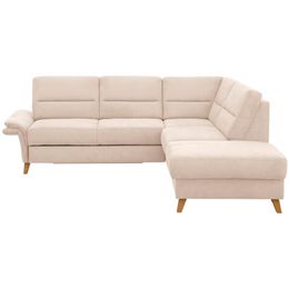 OTTO home Ecksofa &raquo;Westerland L-Form&laquo; Federkern-Polsterung, wahlweise mit Schlaffunktion, Bettkasten beige 100% Polyester B/H/T: 238cm x 90cm x 213cm,