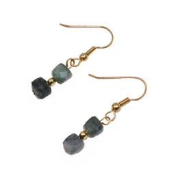 Firetti Damen Paar Ohrh&auml;nger &raquo;Schmuck Geschenk Ohrschmuck Ohrhaken Edelstein Farbstein Smaragd&laquo; Made in Germany - mit Smaragd gold Messing
