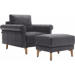 Creation BY ROLF BENZ Sessel &raquo;CR.450, Designsessel, Loungesessel&laquo; modern Landhaus, mit tollem Sitzkomfort, Breite 88 cm, Fu&szlig; Nussbaum schwarz 