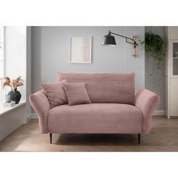 Home Affaire Ecksofa &raquo;Lazio modern und bequem, schmale Armlehnen, tolle Detailverarbeitung&laquo; zwei verschiedene Fu&szlig;farben w&auml;hlbar rosa 93% Polyester, 7%