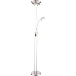Globo LIGHTING Stehlampe &raquo;LEONAS&laquo; LED-Modul 1 Stk. Warmwei&szlig; Stehleuchte, Flexo, Wohnzimmer, Schlafzimmer, 3000 Kelvin silber &Oslash; 25,5cm H: 180cm, 1 Stk.