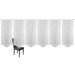 Home Wohnideen Schiebegardine &raquo;JENNA&laquo; Klettband 6 Stk. tlg. Schiebevorhang Jacquard Set, inkl. Befestigungszubeh&ouml;r wei&szlig; Jacquard, Polyester 160cm, 