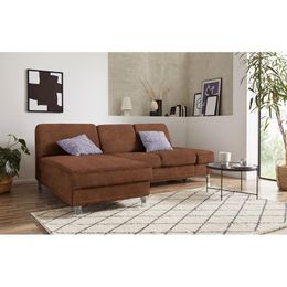 Sit & More sit&more Ecksofa &raquo;Clio L-Form&laquo; optional Schlaffunktion oder Vorziehsitz und Bettkasten, Federkern braun B/H/T: 246cm x 89cm x 165cm, Microfaser, 