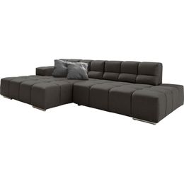 designwerk Ecksofa &raquo;Temple, Designsofa trifft hohen Sitzkomfort, L-Form&laquo; mit Sitztiefenverstellung schwarz 100% Polyester B/H/T: 286cm x 169cm, 