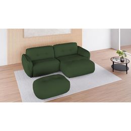 BETYPE Polsterhocker &raquo;Be Fluffy&laquo; softer Sitzkomfort, moderner Kedernaht, hochwertiger Bezugsstoff gr&uuml;n 100% Polyester B/H/T: 112cm x 46cm x 74cm, 