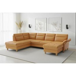 Sit & More sit&more Wohnlandschaft &raquo;Pamela, U-Form, B: 292 cm, Leder&laquo; B/H/T: 292cm x 90cm x 212cm, NaturLEDER , Ottomane links, ohne Bett,ohne Bettkasten,ohne 