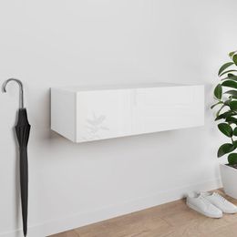 OTTO home Garderobenschrank &raquo;Paris&laquo; Packung, Kleine Garderobe Wandschrank 70 cm breit, 1 Klappe wei&szlig; wei&szlig;matt, B/H/T: 70cm x 20,4cm x 31,5cm