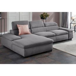 OTTO home Ecksofa &raquo;Alberto L-Form&laquo; mit Kopfteilverstellung, wahlweise mit Schlaffunktion grau 100% Polyester;Luxus-Microfaser ALTARA NUBUCK (100% 