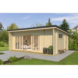 Nordic Holz Gartenhaus &raquo;JAVA&laquo; beige Massivholz Fu&szlig;boden im Gartenhaus, ohne Dacheindeckung
