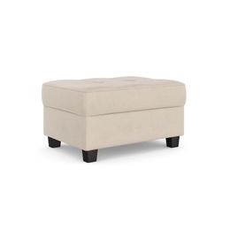DOMO collection Polsterhocker &raquo;Florentina&laquo; beige Struktur fein (100% Polyester);Luxus-Microfaser (100% Polyester);Luxus-Microfaser in Chenille-Optik (