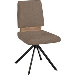 massivline&more Drehstuhl &raquo;Br&uuml;gge 301&laquo; () 1 Stk. braun Holzwerkstoff, Metall, Stoff B/H/T: 48cm x 92cm x 59,5cm, 1 Stk., Microfaser Struktur (100% 