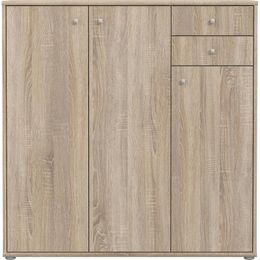 FORTE Kommode &raquo;Tempra, Kommode, 3 T&uuml;ren, 2 Schubk&auml;sten, viel Stauraum&laquo; Breite 108,8 cm braun B/H/T: 108,8cm x 111,1cm x 34,8cm, 2 Stk., 2 Stk.