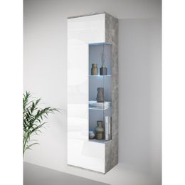 OTTO home Vitrine &raquo;Kenia, stehend und h&auml;ngend, T&uuml;ranschlag wechselbar&laquo; 1 Stk. tlg. Vitrineschrank mit Glast&uuml;ren 160 cm H&ouml;he wei&szlig; B/H/T: 45cm x 161cm x