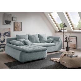 Home Affaire Ecksofa &raquo;Imola, bequem, aktuelle Steppung im Sitz, L-Form, Breite 270cm&laquo; wahlweise mit Bettfunktion, OTTOs Choice blau Microfaser 