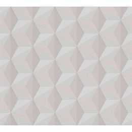 Livingwalls living walls Vliestapete &raquo;Life&laquo; 3D-Optik geometrisch grafisch 3D Tapete Geometrisch beige Vinyl, Vlies B/L: 0,53m x 10,05m