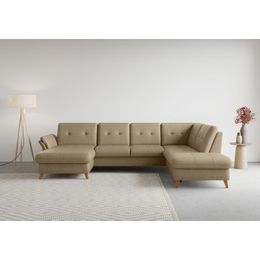 Sit & More sit&more Wohnlandschaft &raquo;G&ouml;teborg&laquo; inkl. Sitztiefenverstellung, wahlweise mit Bettfunktion & Bettkasten beige B/H/T: 327cm x 90cm x 226cm, Luxus-