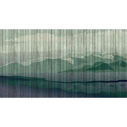 Livingwalls living walls Fototapete &raquo;Walls by Patel Mountains 3&laquo; glatt Vlies, Wand, Schr&auml;ge blau Vlies B/L: 5m x 2,7m