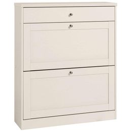OTTO home Schuhschrank &raquo;Heide&laquo; Breite 90cm, mit Schubkasten, 2 Klappen und Facettenfront, H&ouml;he 103cm beige FSC -zertifizierter Holzwerkstoff B/H/T: 