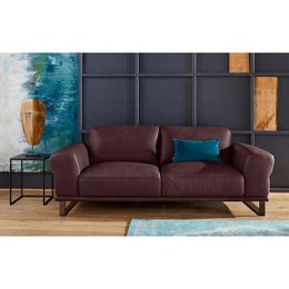 W.Schillig 2,5-Sitzer &raquo;montanaa&laquo; mit Metallkufen in Bronze pulverbeschichtet, Breite 212 cm braun B/H/T: 212cm x 78cm x 94cm, Longlife Xtra-Leder Z69