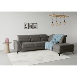 Sit & More sit&more Ecksofa &raquo;Sinatra L-Form&laquo; mit Ottomane, optional mit Kopfteilverstellung und Armteilfunktion grau 100% Polyester B/H/T: 251cm x 85cm x 220cm, 