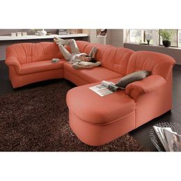 DOMO collection Wohnlandschaft &raquo;Papenburg, zeitlose R&uuml;ckensteppung, bequem, U-Form, Breite 297cm&laquo; in gro&szlig;er Farbvielfalt, wahlweise mit Bettfunktion 