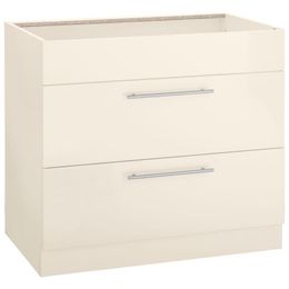 Wiho-K&uuml;chen wiho K&uuml;chen Kochfeldumbauschrank &raquo;Flexi2, Breite 90 cm&laquo; oben feste Blende, 2 Ausz&uuml;ge beige B/H/T: 90cm x 82cm x 57cm
