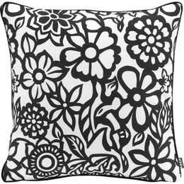HOCK Dekokissen &raquo;Paloma&laquo; Kissenh&uuml;lle mit F&uuml;llung, 1 St&uuml;ck, in Blumen-Optik schwarz Polyacryl B/L: 50cm x 50cm, 1 Stk.