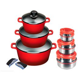 King Topf-Set &raquo;ALUGUSS&laquo; Set, je 1 Kochtopf mit Deckel 16/20/24 cm, 9 Stk. tlg. Aluminiumguss silber Einheitsgr&ouml;&szlig;e
