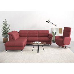 Sit & More sit&more Ecksofa &raquo;Grenoble L-Form mit Federkern&laquo; wahlweise mit Schlaffunktion, Bettkasten, Arm- und Kopfteilverstellung lila B/H/T: 247cm x 85cm x 
