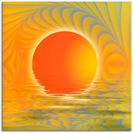 Artland Leinwandbild &raquo;Abstrakter Sonnenuntergang&laquo; Muster 1 Stk. tlg. auf Holzrahmen gespannt orange Leinwand B/H/T: 70cm x 70cm, Leinwandbild Muster 