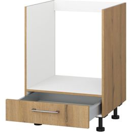 KOCHSTATION Herdumbauschrank &raquo;KS-Trea UHBLS60&laquo; mit Schubkasten, Breite 60 cm, H&ouml;he 75 cm braun eiche astig, B/H/T: 60cm x 75cm x 56cm