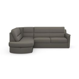 Sit & More sit&more Ecksofa &raquo;Panini L-Form&laquo; wahlweise mit Schlaffunktion und Bettkasten braun B/H/T: 243cm x 87cm x 175cm, Luxus-Microfaser Euphoria, Ottomane 