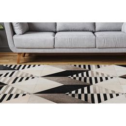 Padiro Teppich &raquo;Lavin 425&laquo; rechteckig 8 mm H&ouml;he Handgen&auml;htes und hochwertig verarbeitetes Unikat bunt Rindsleder B : 200cm 1 Stk., 8mm, L: 280cm