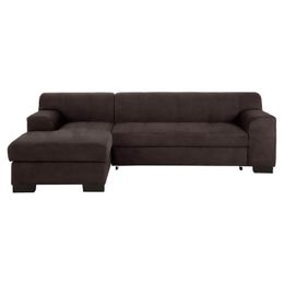 Home Affaire Ecksofa &raquo;Falk klare Linien, elegant und zeitlos, L-Form&laquo; mit Federkern und wahlweise mit Bettfunktion braun B/H/T: 262cm x 77cm x 159cm, 