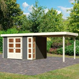 Karibu Gartenhaus &raquo;Nordsee 5&laquo; grau Holzwerkstoff ohne Fu&szlig;boden, ohne Dacheindeckung