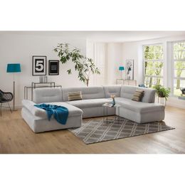 Home Affaire Wohnlandschaft &raquo;Avesa U-Form&laquo; Wahlweise mit Armteilverstellung und Bettfunktion, B/T/H: 355/216/80cm grau 95% Polyester, 5% Polyacryl B/H