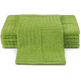 Ross Gaestehandtuecher &raquo;CARRE&laquo; 100% Baumwolle, Rippenstruktur, gro&szlig;e Farbauswahl gr&uuml;n Frottier, Frottier B/L: 30cmx50cm, 6 Stk., Frottier