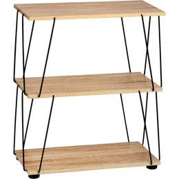 Kesper Regal &raquo;mit 3 Ablagefl&auml;chen, sonoma Eiche, FSC zertifiziert&laquo; 1 Stk. tlg. Stecksystem - kein Werkzeug notwedig braun Holzwerkstoff, Metall B/H/T: