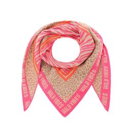 Zwillingsherz Damen Dreieckstuch mit geometrischem Muster rosa Einheitsgr&ouml;&szlig;e
