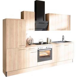 Optifit K&uuml;che &raquo;Klara&laquo; Breite 270 cm, wahlweise mit E-Ger&auml;ten braun B/H/T: 270cm x 60cm, ohne E-Ger&auml;te