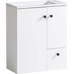 Welltime Waschtisch &raquo;Lugo, Waschtisch, melaminharzbeschichtet, Made in Germany, B: 50 cm&laquo; Solide Verarbeitung - Dieses Produkt ist in Deutschland 