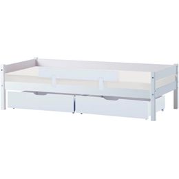 Home Affaire Jugendbett &raquo;ECO One&laquo; Kinderbett mit Rausfallschutz, mit 2 Schubk&auml;sten wei&szlig; Matratzenbezug: 100% Baumwolle Liegefl&auml;che L&auml;nge B: 70cm x 