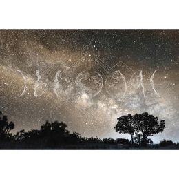 ARCHITECTS PAPER Fototapete &raquo;Atelier 47 Moon Phases 1&laquo; kontrastfarbene Details glatt Vlies, Wand, Schr&auml;ge, Decke gelb Vlies B/L: 4m x 2,7m