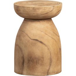 Woood Hocker &raquo;Bink aus Paulowniaholz mit nat&uuml;rlicher Oberfl&auml;che &Oslash; 28 x H 40 cm&laquo; Pfleiglicht, Vollstandig montiert geliefert, Tragkraft 20 kg B/H/T: 