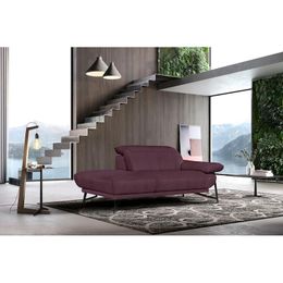Egoitaliano Ottomane &raquo;Anais, erstklassiges Designsofa, Breite 179 cm, Fu&szlig;farbe schattengrau&laquo; Kopfteil verstellbar, Luxus-Microfaser, plum lila LEDER -Artikel BULL