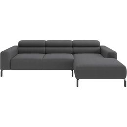 Home Affaire Ecksofa &raquo;Ecksofa, L-Form, incl. Kopfteilverstellung, Breite 258 cm&laquo; wahlweise elektrische Sitztiefenverstellung grau 100% Polyester B/H/T
