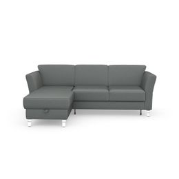 Sit & More sit&more Ecksofa &raquo;Visby L-Form&laquo; wahlweise mit Schlaffunktion und Bettkasten, frei im Raum stellbar grau B/H/T: 248cm x 87cm x 162cm, Chenille, 
