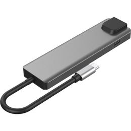 Hyrican Laptop-Dockingstation &raquo;ST-T605 Dockingstation Type-C, 1x RJ-45, 3x USB 3.0, 1x HDMI&laquo; grau USB 3.0-Erweiterung, USB 2.0-Erweiterung, Typ-C-